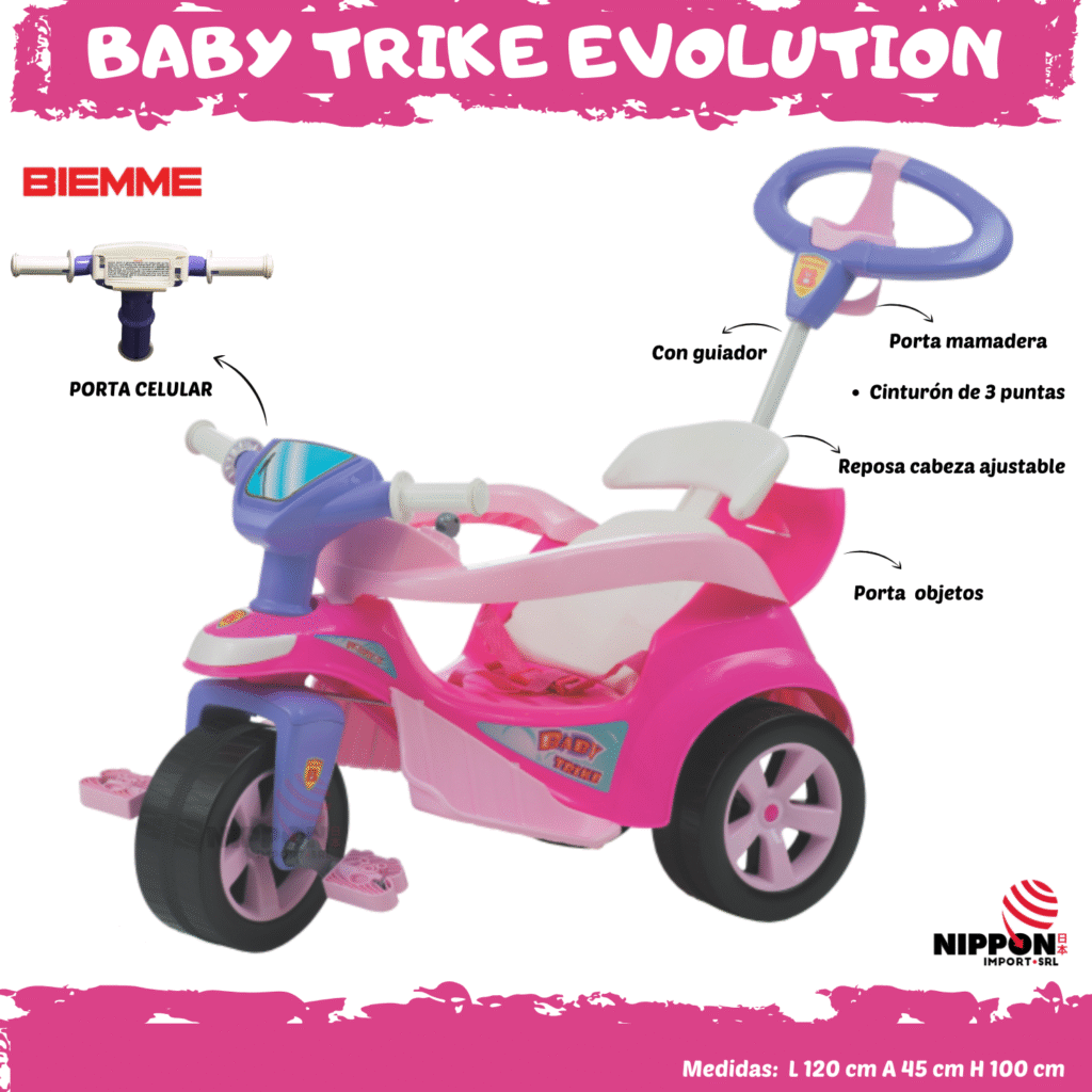 BABY TRIKE EVOLUTION ROSA ( ENC )