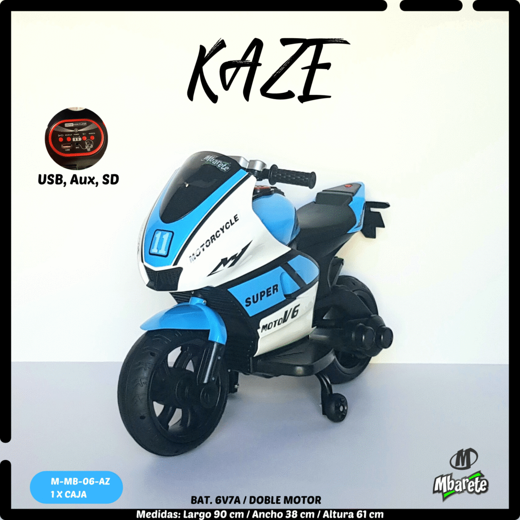 MOTO KAZE 6V, 2 MOTORES Y MUSICA ( ENC )